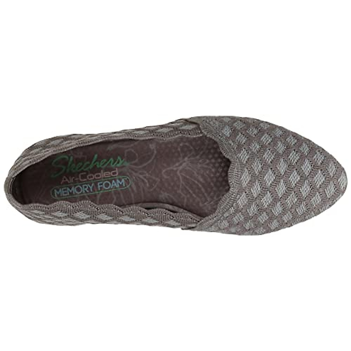 Skechers Women's Cleo-Honeycomb Ballet Flat, Dark Taupe, 10
