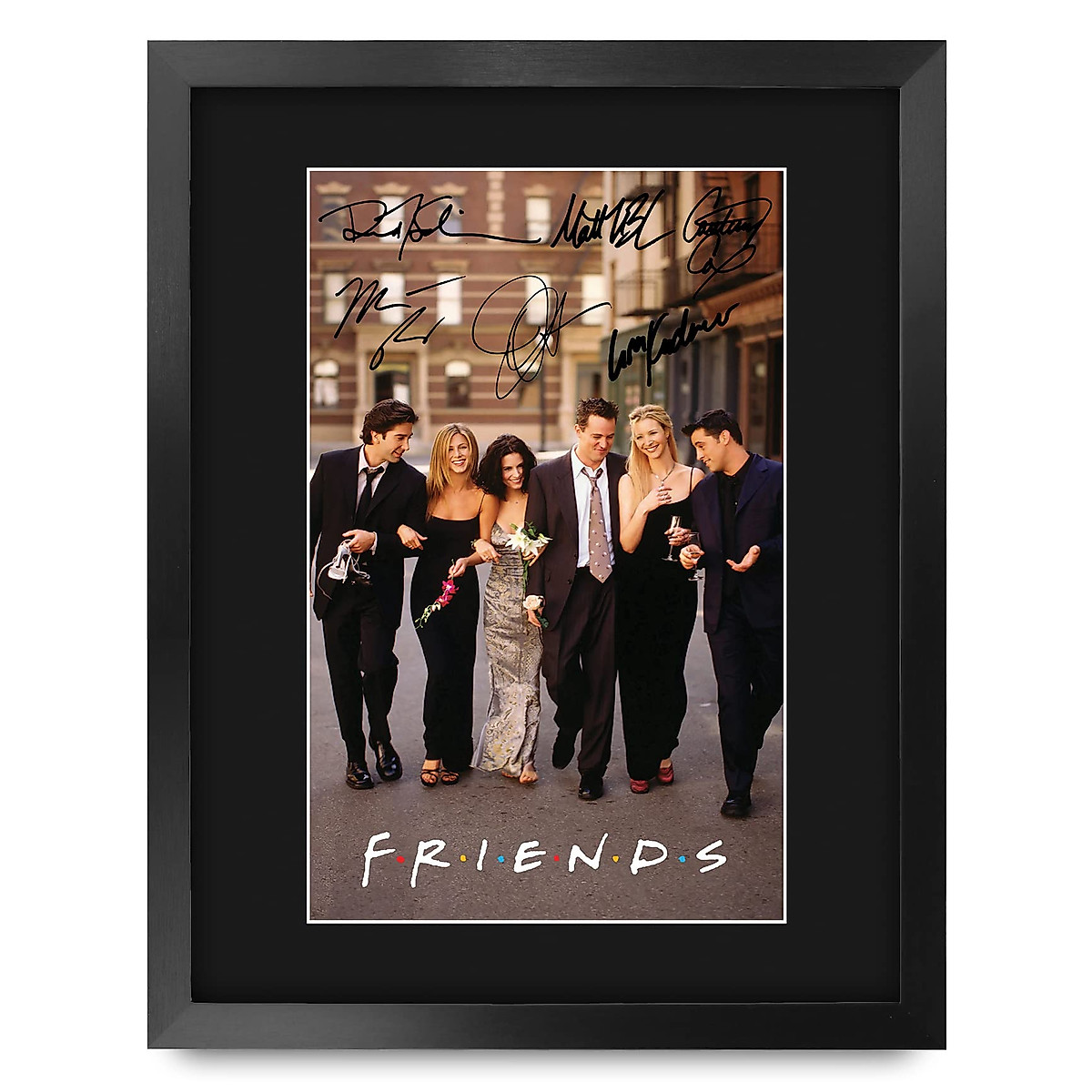 HWC Trading Framed 11" x 14" Print - Friends TV Show Poster Signed Gift Mounted Printed Autograph Gifts Photo Picture Display