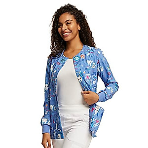 Dickies EDS Women Warm Up Scrubs Jacket Snap Front DK309, L, Fillings For You