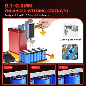 SeeSii 801D Spot Welder, 12KW Capacitor Energy Storage Pulse Battery Spot Welder with 73B Welding Pen, Support 2 Welding Modes Enhanced 0.1-0.3mm Nickel Strip for DIY & Industrial Spot Welding
