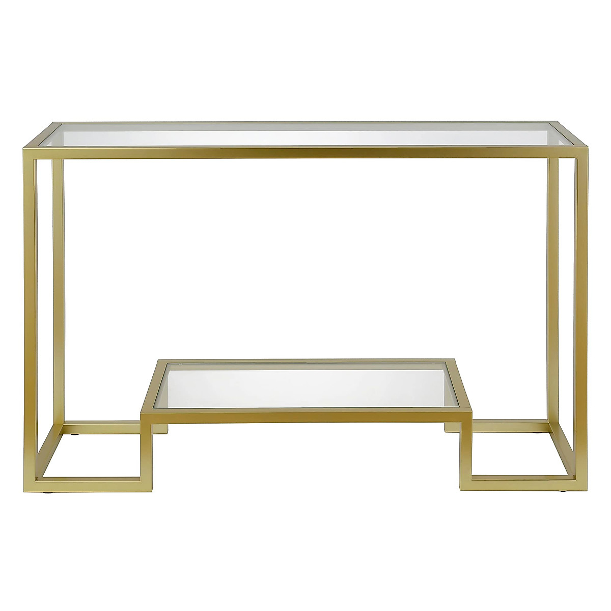 Henn&Hart 47.75" Wide Rectangular Console Table in Brass, Entryway Table, Accent Table for Living Room, Hallway
