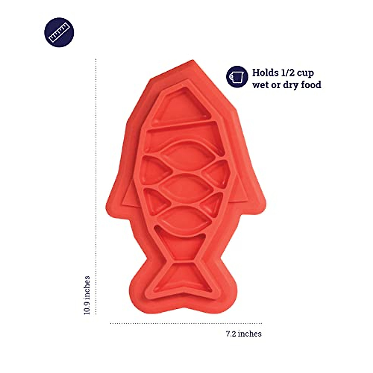 Catstages Fishie Fun Feed Mat - Slow Feeder Cat Bowl