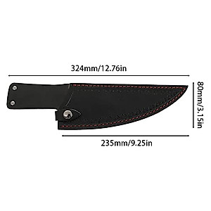 MiOYOOW Leather Knife Sheath, 8" Knife Head Sheath Kitchen Knife Protective Scabbard with Belt Loop for Camping BBQ Hunting