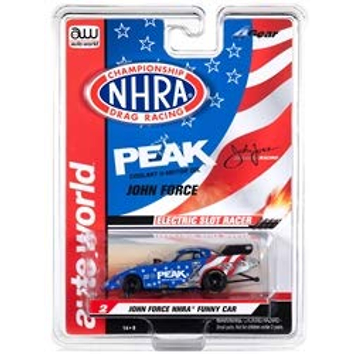 Auto World SC347-2 John Force Peak Funny Car - HO Scale Electric Slot Car