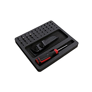 Polar Whale Tool Drawer Organizer Socketed Screwdriver Holder Insert Black Durable Foam Tray Holds Drivers Up To 10 Inches Holds 44 Bits Fits Craftsman Husky Kobalt Milwaukee Many Others