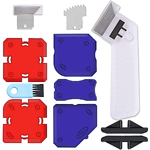 12Pcs Caulking Tool Kit, Professional Silicone Profiling Kit with Sealant Finishing Tools and Caulk Removal Tools
