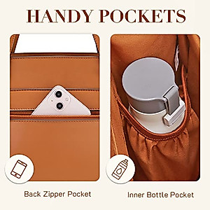 Missnine Laptop Bag for Women 15.6 inch PU Leather Work Tote Bag Large Computer Briefcase Business Office Handbag