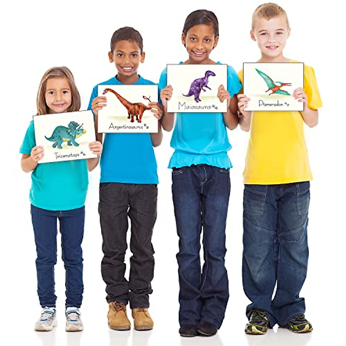 9 Pieces Dinosaur Wall Prints Dinosaurs Poster Wall Decals with Unframed Pictures Dinosaur Birthday Gift for Nursery and Kids Room Decorations