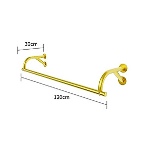 Wall Mount Clothing Rack, Modern Simple Iron Garment Rack Bar Retail Display Clothes Shelf Multi-purpose Hanging Rod For Bathroom Hanging Towel Rack For Closet, Laundry Drying Rack ( Color : Gold-A ,