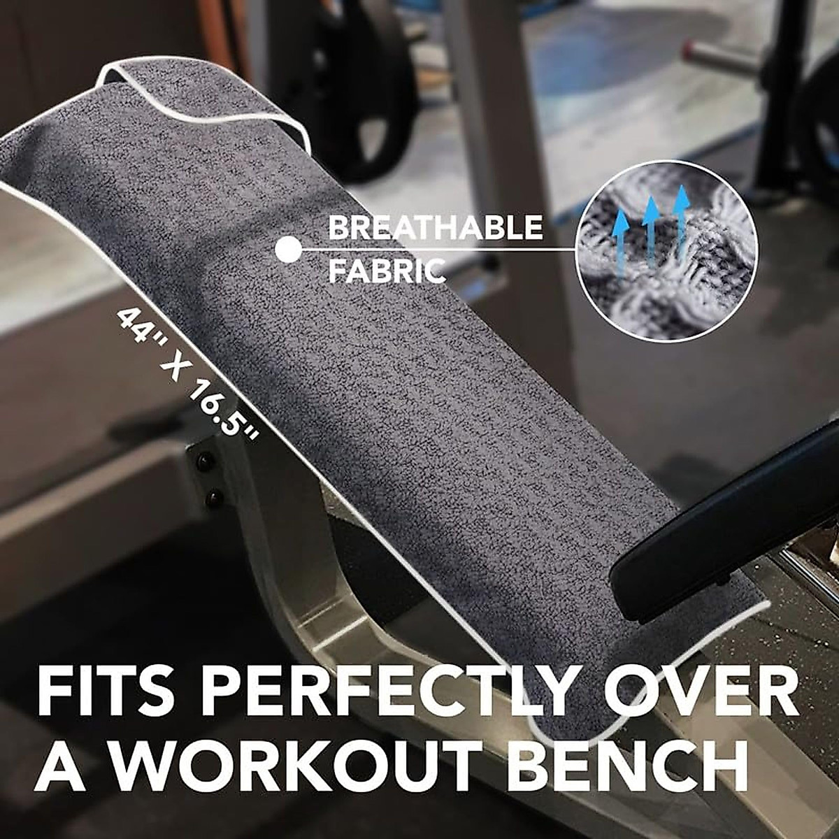 desired body Gym Towels for Sweat (2 Pack) - Absorbent Waffle Fabric Texture Yoga Towel for Gym, Sports, and Exercise - Odor-Free, and Lightweight - for Men and Women - Grey