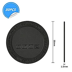 Yddcpbb 30 Pieces Rubber Bottoms for Sublimation Tumbler, Silicone Bottoms for Tumblers, Protective Antislip Rubber Bottom with Adhesive for Wine Tumblers, Skinny Tumblers, Mason Jars, Black (56MM)