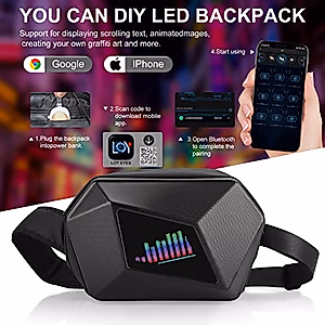 arimepi Sling Bag with LED Display, Cycling Travel Daypack, LED Sling Bag, LED Backpack, Men's and Women's Chest Waterproof Crossbody Bag