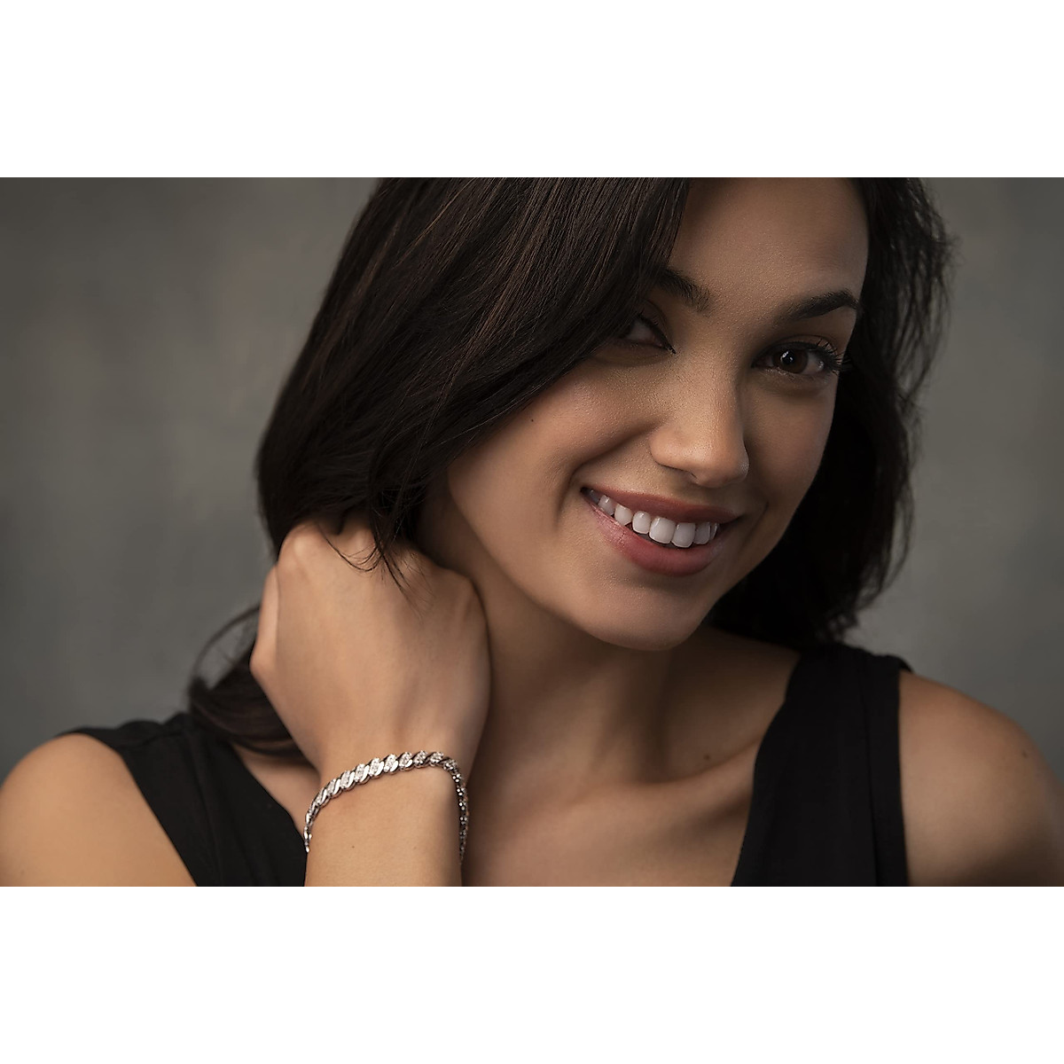 NATALIA DRAKE 1/4 Cttw Wave Link Diamond Tennis Bracelet for Women in Rhodium Plated 925 Sterling Silver Color I-J/Clarity I2-I3