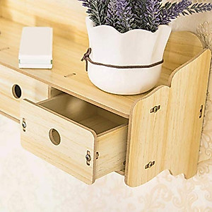 LLRYN Wooden Bathroom Rack Multi-Function Wall-Mounted Utility Storage Storage Box Bathroom Kitchen Living Room Rack (Color : A)