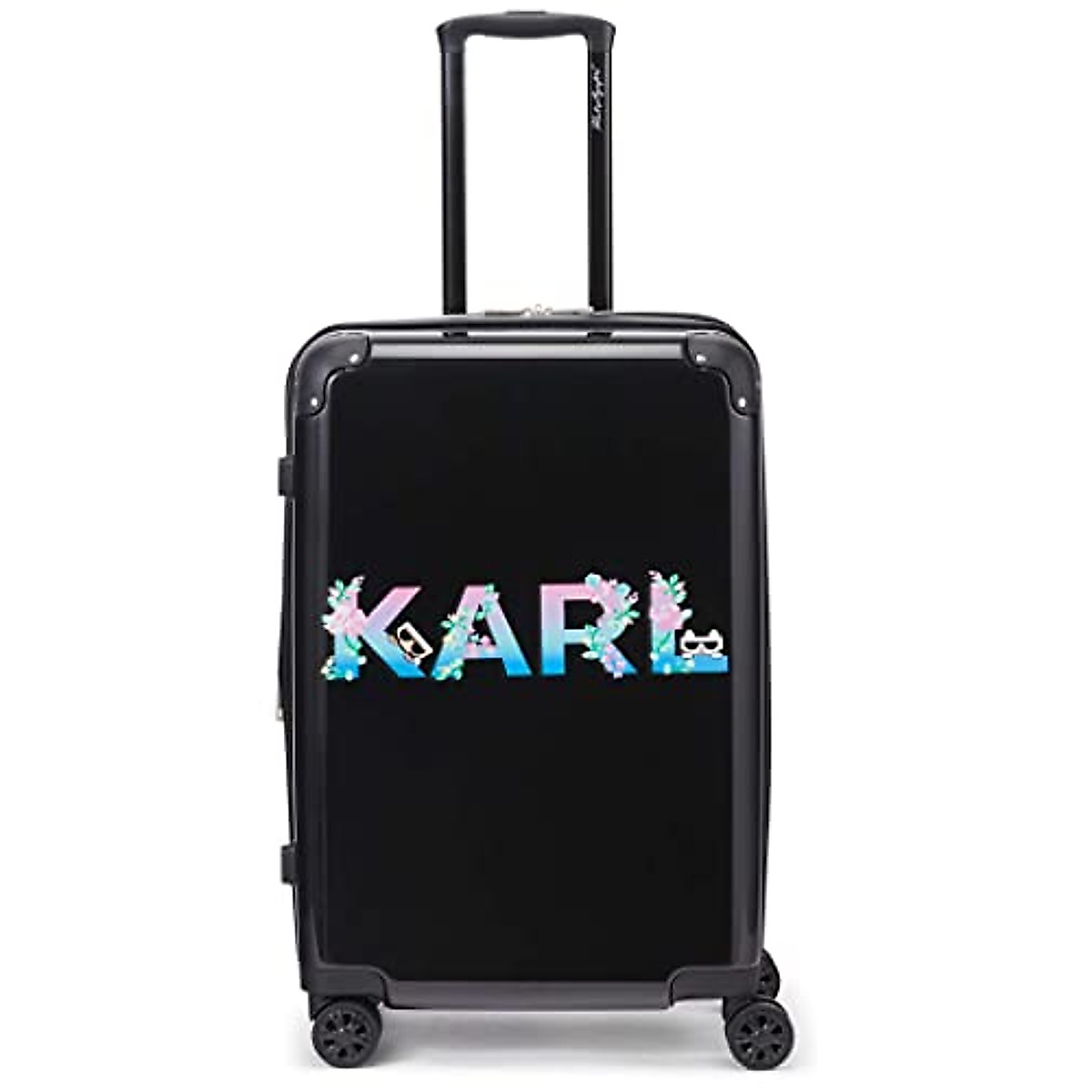 Karl Lagerfeld Paris Flowers 25" Upright Luggage, Black