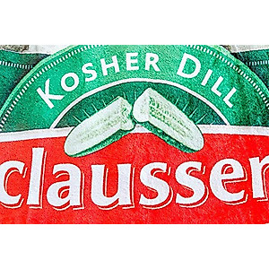 Claussen Kosher Dill Pickles Plush Throw Blanket | Cozy Sherpa Wrap Covering for Sofa, Bed | Super Soft Lightweight Fleece Blanket | Geeky Home Decor | 45 x 60 Inches
