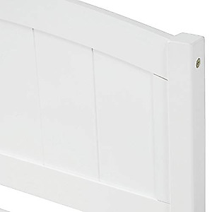 Rockjame Twin Platform Bed with Trundle, Minimalistic Stylish Wood Bed Frame, Easy to Install (White)