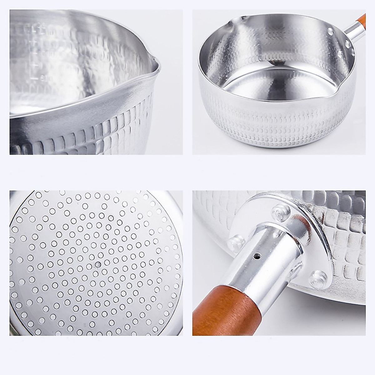 Yukihira Saucepan, Traditional Japanese Yukihira Pot Stainless Steel Saucepan Milk Sauce Pan Wooden Handle (7 inch 1.7 Quart)