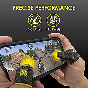 MGC ClawSocks, Mobile Phone Gaming Finger Sleeves, Gamer Thumb Protector/Stabilizer/Compression Support Sleeve, PUBG Game Hand Controller Gloves/Cover/Wrap, Durable Fiber/Breathable/Sweatproof, 6 Pack