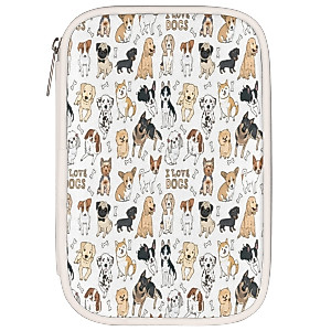 Animal Dog Cute Pencil Case Cute Doodle Gog Pencil Box for Kids Large Capacity Students Stationery with Compartments School Boys Accessories Storage Box Organizer Pencil Bag for Boys Girls Toddlers