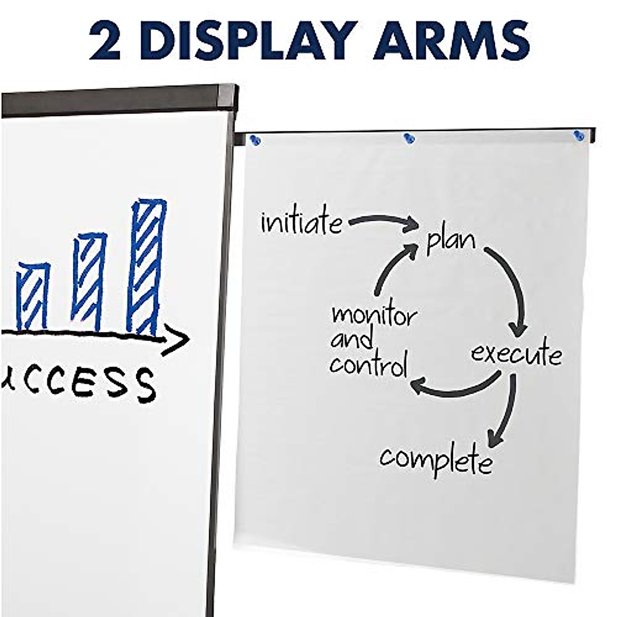 Quartet Easel, Magnetic Whiteboard, 2' x 3', Adjustable, Mobile, Flipchart Holder, Prestige 2, Black Frame (ECM32P2)