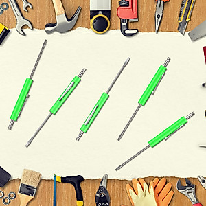 Zhehao 10 Pcs Pocket Screwdriver with Valve Core Removal Tools, Mini Screwdriver Set Small Dual Use Screwdriver Kit with Clip for Mechanics Electricians Electronic Technician Assembler（Green）