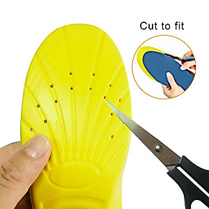 Shoe Insoles for Kids and Women, Memory Foam Insoles, Comfortable Sports Shoe Inserts for Shock Absorption and Relieve Foot Pain, Plantar Fasciitis Arch Support Insoles, S(Women 5-6/ Kids 2-5) Blue