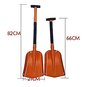 Snow Shovel, Moonite Detachable Portable Compact Emergency Snow Shovel for Driveway, Sturdy Metal Snow Shovel with Extendable Handle, Perfect for Garden Car Driveway Camping Outdoor Activities