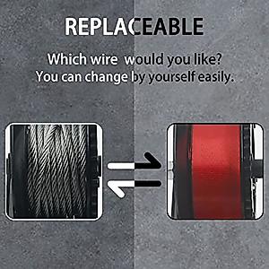 TYT 2000LB Boat Trailer Cable Winch with Heavy Duty Hook, 26ft Steel Cable Hand Crank Winch, Two Way Ratchet Ratio 4:1/8:1 Manual Gear Winch for Towing Lifting Boat Trailer Truck RV ATV Jet Ski Winch