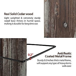 J JACKCUBE DESIGN Wall Mount Rustic Wood and Metal Towel Rack 6 Tier Shelf Holder for Shower & Hand Towels for Bathroom Hanging Storage Multi-Rack - MK594A