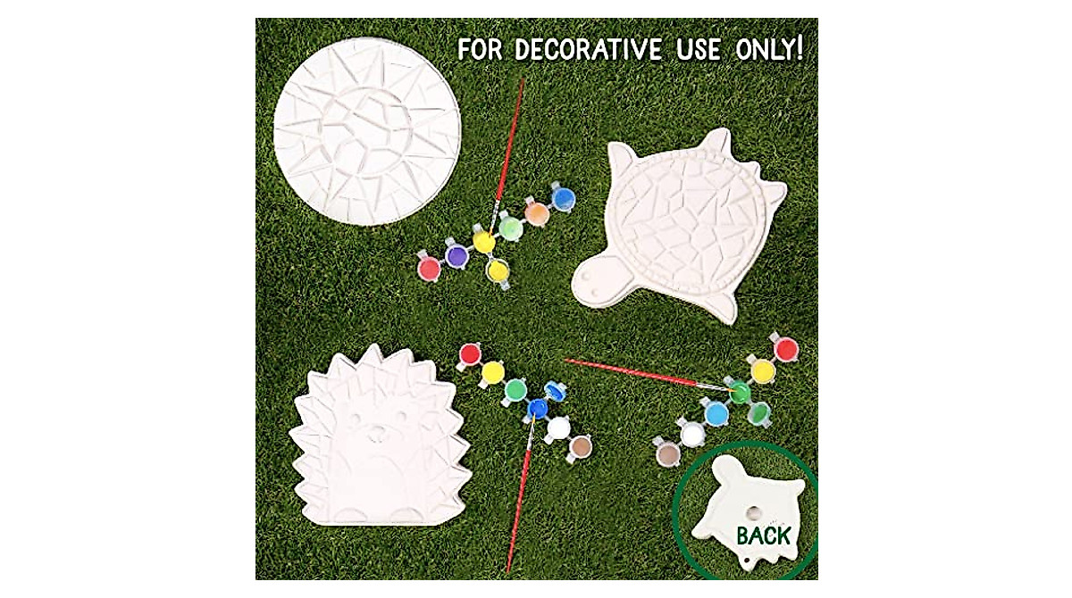 Creative Roots Paint Your Own Stepping Stones Kit - Fun Garden Decor