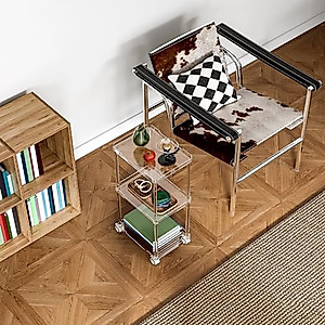 Aquiver Acrylic Utility Rolling Cart - Multifunction Storage Rolling Cart for Kitchen, Bathroom, Living Room, Office - 15.5'' L x 11.6'' W x 30'' H