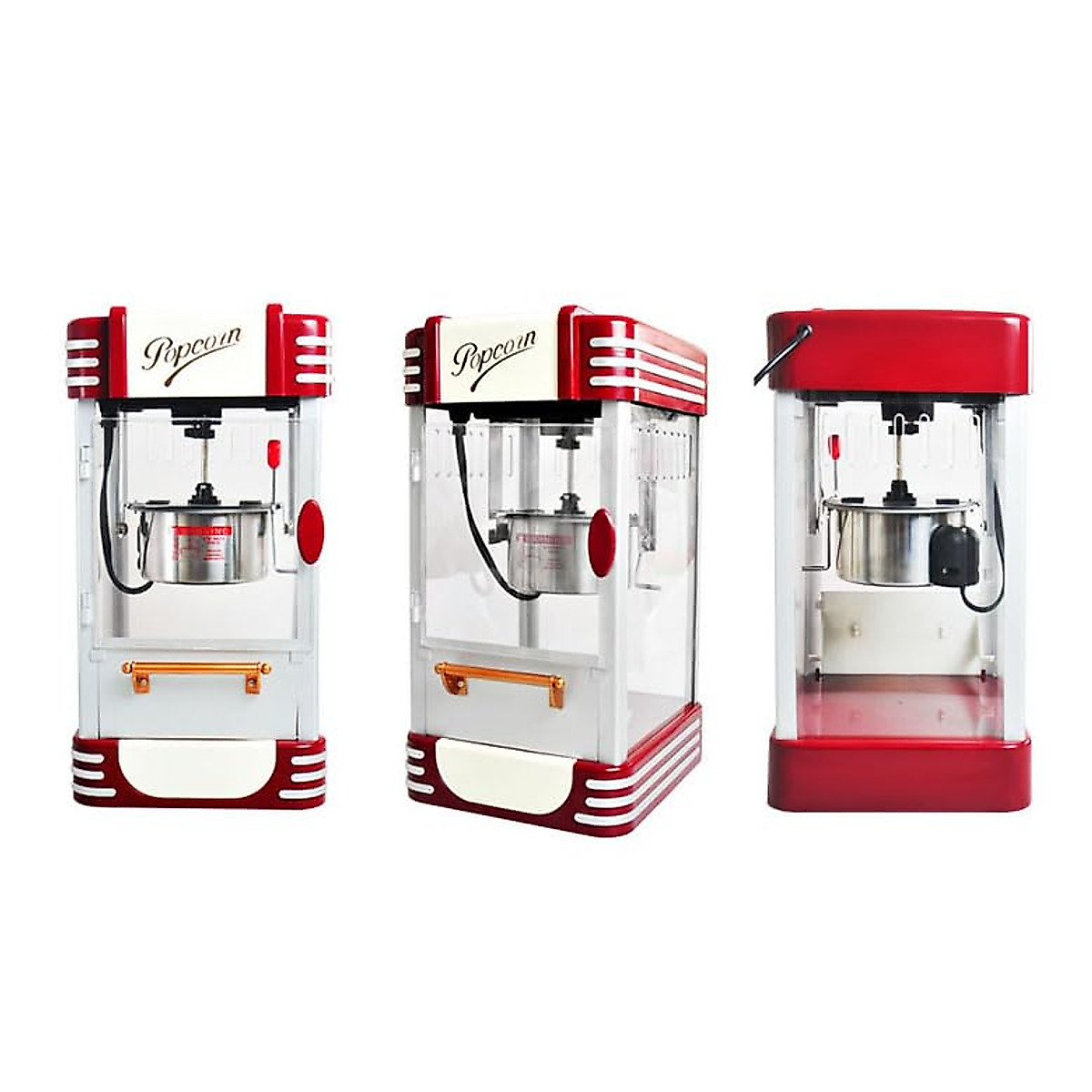 Popcorn Machine, Fully Automatic Commercial Popcorn Machine, Suitable for Parties, Theaters, Gatherings (A)