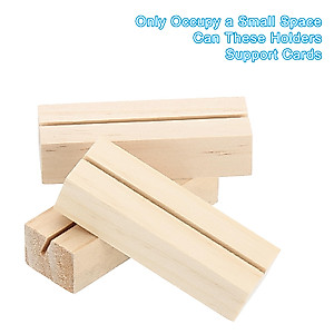 PATIKIL Wooden Place Card Holder 2.8"x0.9"x0.7", 15 Pcs Natural Wood Table Number Sign Photo Picture Holders Wooden Stands for Home Dinner Wedding Birthday Party