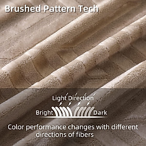 Whale Flotilla Flannel Fleece Queen Size Bed Blanket, Lightweight Breathable Soft Bedspread Plush Fluffy Coverlet Chevron Design Decorative Blanket for All Season, 90x90 Inch, Champagne