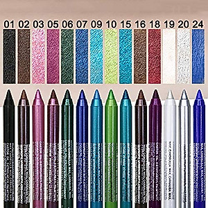 Multi Color Eyeshadow Eyeliner, Metallic Glossy Smoky Eyeliner, Long Lasting Professional Eye Makeup Eyeliner Waterproof Eyeliner Pen Eye Cosmetics Makeup Tools (03 pink)
