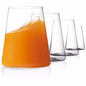 Premium Highball Drinking Glasses Set of 4, 17oz - Ideal Father's Day Gift - High-Quality German-Made, Durable, Elegant Glassware - Perfect for Cocktails, Water, Juice - Sleek European Style Tumblers