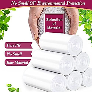 4 Gallon 180pcs Small Clear Trash Bags Strong Clear Garbage Bags, Bathroom Trash Can Bin Liners, Plastic Bags for Office, Waste Basket Liner, Fit 12-15 Liter, 3,3.5,4,4.5 Gal（Clear 180）