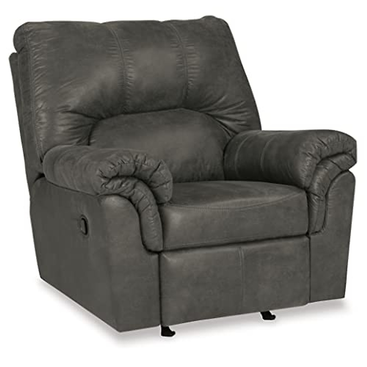 Signature Design by Ashley Bladen Faux Leather Manual Rocker Recliner, Gray
