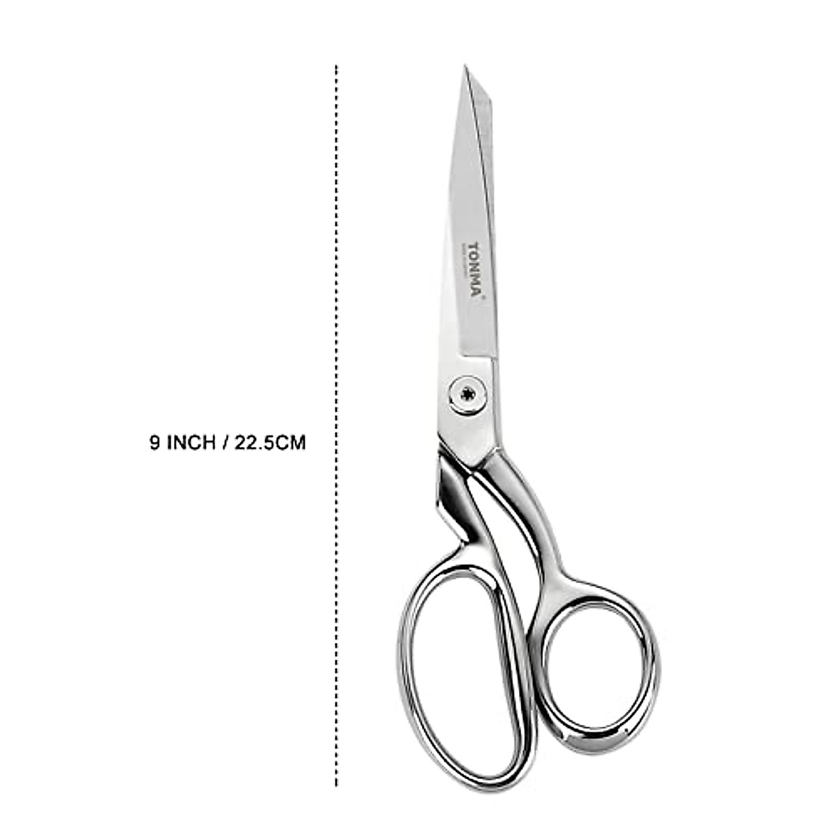 TONMA Sewing Scissors [Made in Japan] 9 Inch Professional Fabric Scissors, Industrial Japanese Solid Stainless Steel Dressmaker Tailor Shears, Ideal for Cutting Fabric Cloth Denim Leather