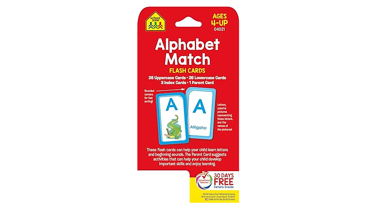 School Zone Alphabet Match Flash Cards for Kids Learning ABCs and Letters