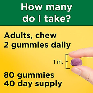 Nature Made Calcium Gummies 500 mg Per Serving with Vitamin D3, Dietary Supplement for Bone Support, 80 Gummies, 40 Day Supply
