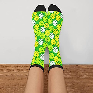ACPPXF Pickleball Ball Socks Funny Crew Dress Socks For Men Women