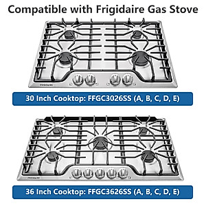 Upgraded A03546301/02/03 5304525746 5304504839 Gas Cooktop Knobs for Frigidaire Stove, Laser Engraving Sign Knob for Frigidaire Cooktop FFGC3026SS FFGC3626SS (Long Stem, Size:2.24IN, Material:ABS749)