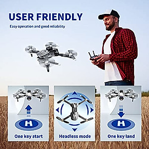 Brushless Motor Drone with Camera-4K FPV Foldable Drone with Carrying Case,2 batteries provide a total of 40 mins of battery life,120° Adjustable Lens,One Key Take Off/Land,Altitude Hold,360° Flip,Toys Gifts for Kids and Adults,Upgrade WiFi Transmission,O