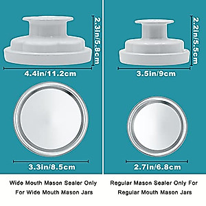 Electric Mason Jar Vacuum Sealer - Food Vacuum Saver Food Jar Protector Vacuum Seal Kit For Wide Mouth And Regular Mouth Mason Jars Compatible with FoodSaver