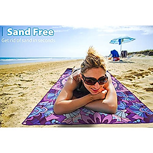 2 Pack Microfiber Oversized Lightweight Beach Towel 71"x32" XL Extra Large Thin Sand Free Towels Travel Swim Pool Yoga Gym Camping for Adults Women Men Beach Essentials Accessories Vacation Gift