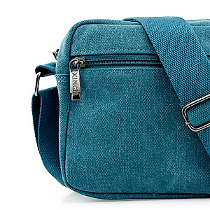 GEARONIC TM Men Vintage Crossbody Canvas Messenger Shoulder Bag Hiking Military Travel Satchel - Green