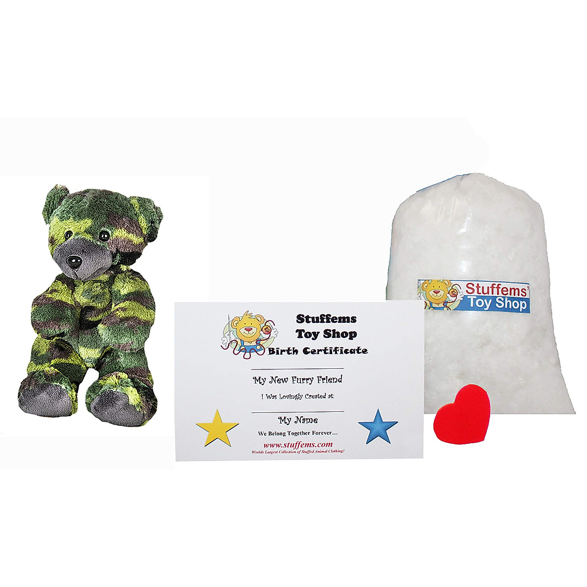 Make Your Own Stuffed Animal Mini 8 Inch GI The Camo Bear Kit - No Sewing Required!