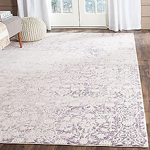 SAFAVIEH Passion Collection Area Rug - 6'7" x 9'2", Lavender & Ivory, Vintage Distressed Design, Non-Shedding & Easy Care, Ideal for High Traffic Areas in Living Room, Bedroom (PAS403A)